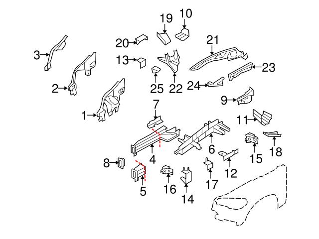 Genuine BMW 51657157984 Fender Bracket; Right Lower - BMW