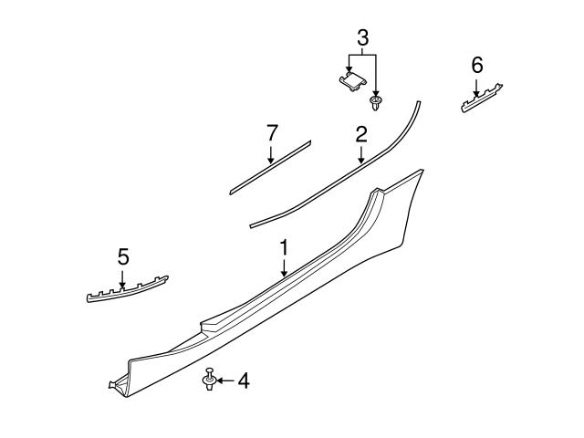 Genuine BMW 51717034026 Rocker Panel Molding Bracket; Right - BMW