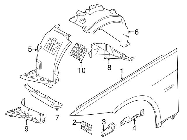 Genuine BMW 51717159189 Fender Liner Extension; Rear Left - BMW