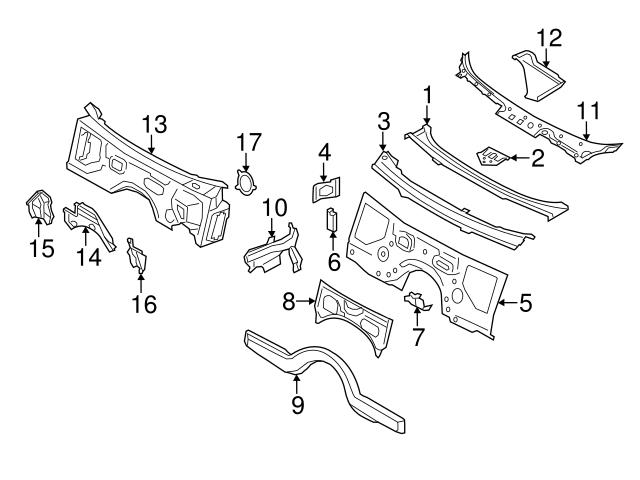 Genuine BMW 51717220181 Cowl Grille Screen - BMW