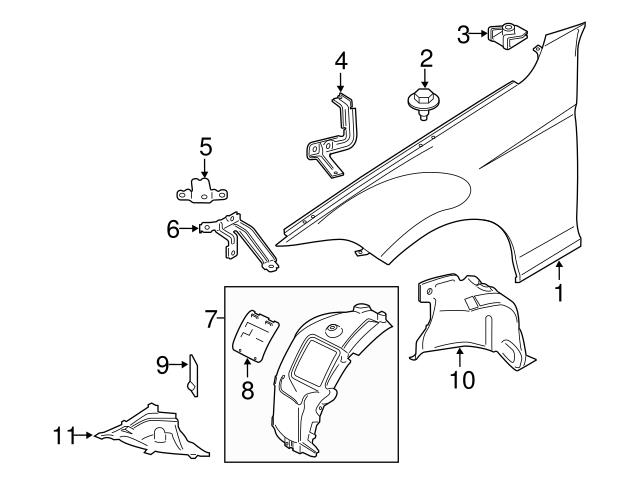 Genuine BMW 51717260737 Fender Liner Extension; Left - BMW