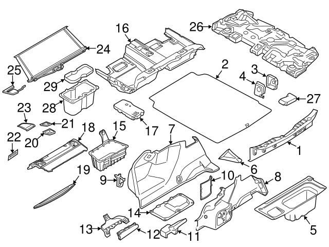Genuine BMW 51717314088 Trunk Floor Storage Box; Right - BMW | 51717204300