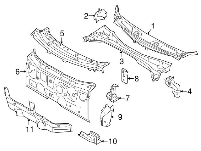 Genuine BMW 51717350593 Cowl Panel - BMW