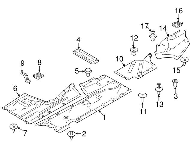 Genuine BMW 51717425606 Floor Pan Splash Shield Bracket - BMW | 51717284339