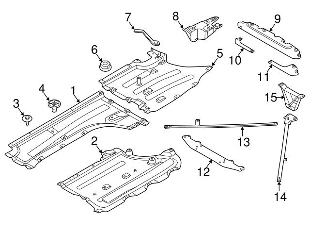 Genuine BMW 51717430818 Floor Pan Splash Shield Bracket; Front - BMW