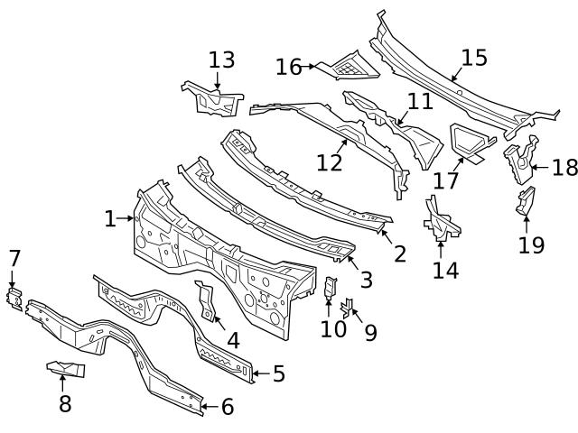 Genuine BMW 51717434883 Cowl Grille Screen; Right - BMW