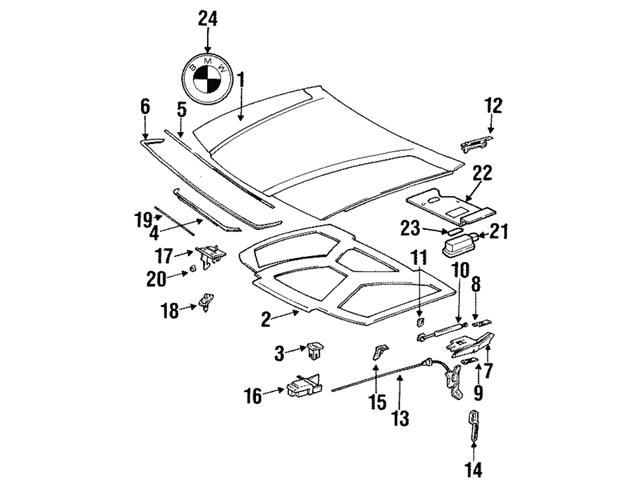 Genuine BMW 51718165273 Hood Seal; Left Rear, Right Rear - BMW ...