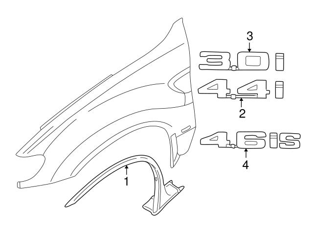 Genuine BMW 51718402334 Fender Molding; Right - BMW