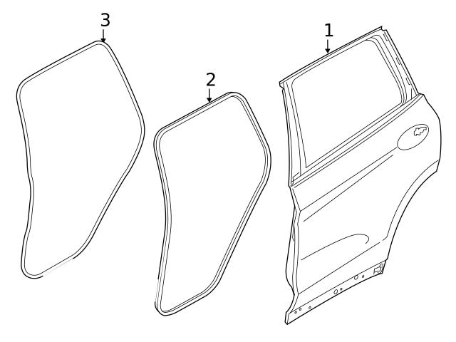 Genuine BMW 51727468929 Door Seal; Left, Right - BMW