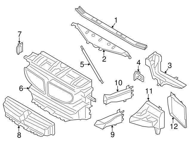 Genuine BMW 51748050540 Radiator Support Air Duct; Front Upper - BMW