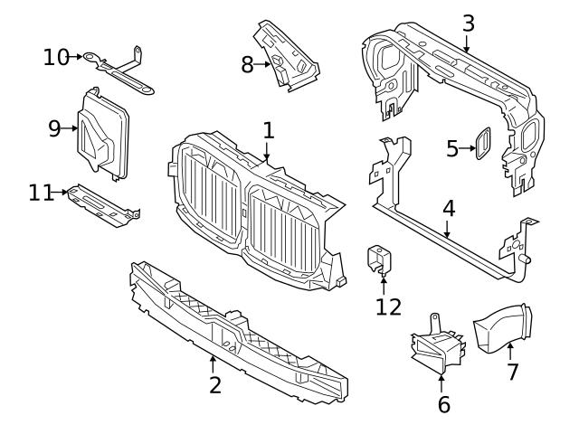 Genuine BMW 51749465366 Radiator Support Air Duct; Upper - BMW
