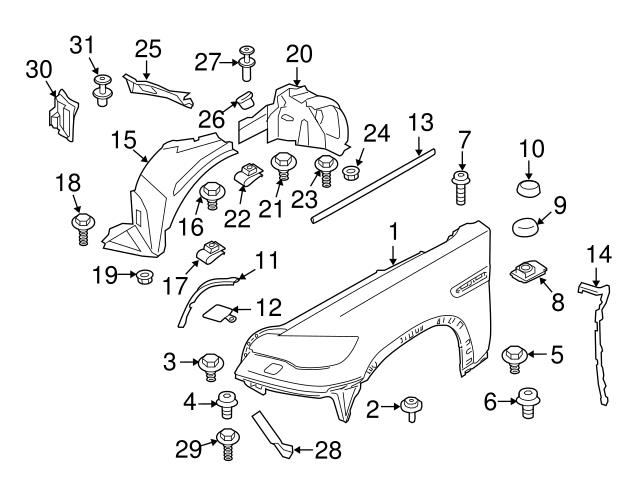 Genuine BMW 51757188837 Fender Seal; Left - BMW