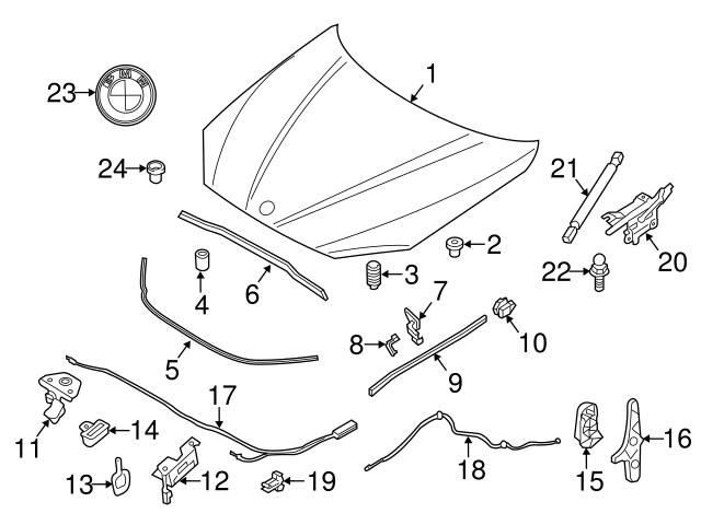 Genuine BMW 51762991416 Hood Seal; Left Front, Right Front - BMW