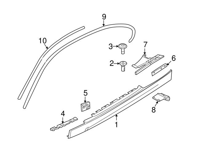 Genuine BMW 51767164950 Roof Drip Molding Seal; Right - BMW