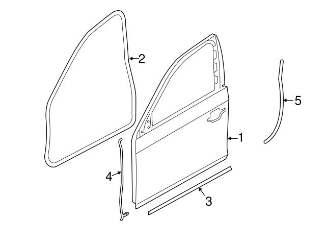 Genuine BMW 51767196346 Door Shell Seal; Right - BMW