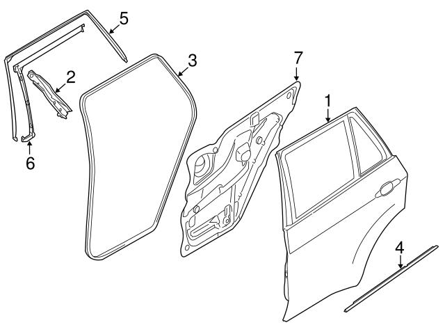 Genuine BMW 51767208591 Door Window Glass Surround Channel Bolt; Left ...