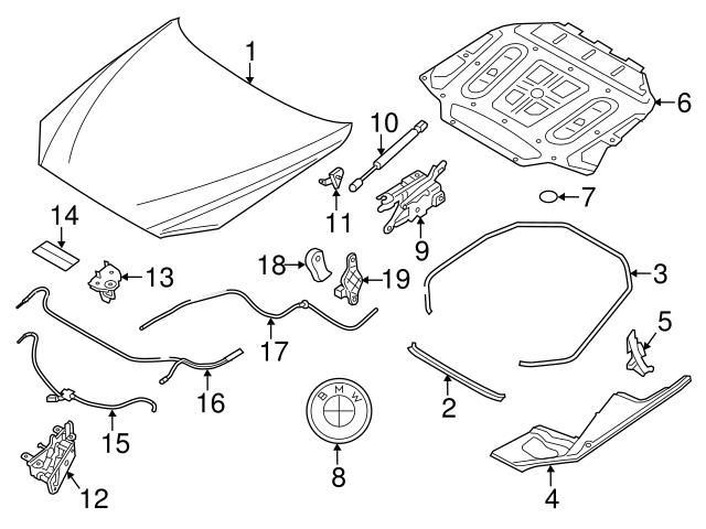 Genuine BMW 51767211930 Hood Hinge Cover; Right - BMW