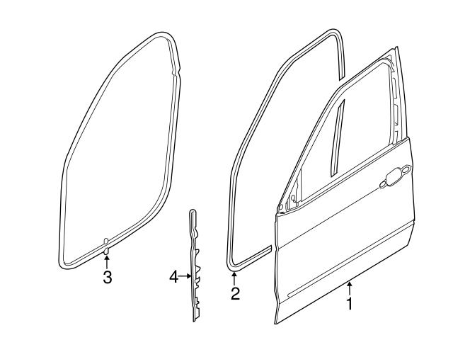 Genuine BMW 51767317852 Door Seal; Left, Right - BMW