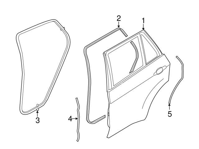 Genuine BMW 51767324749 Door Shell Seal; Left - BMW