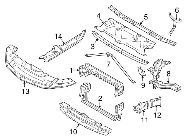 Genuine BMW 51767347400 Radiator Support Access Cover; Right - BMW