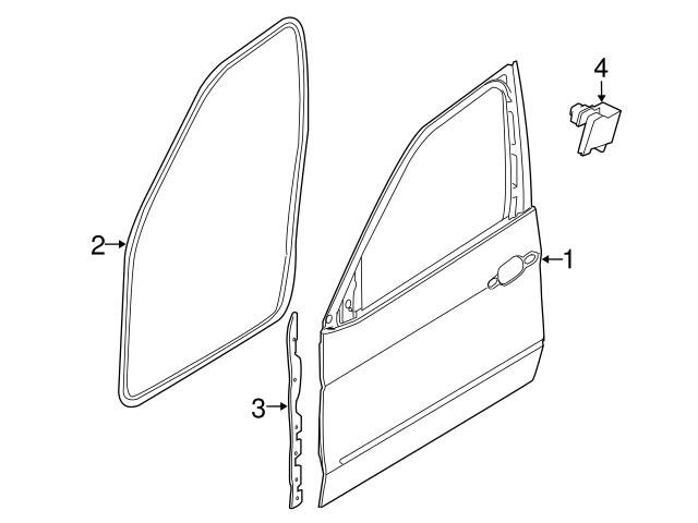 Genuine BMW 51767389662 Door Shell Seal; Right - BMW | 51767305542