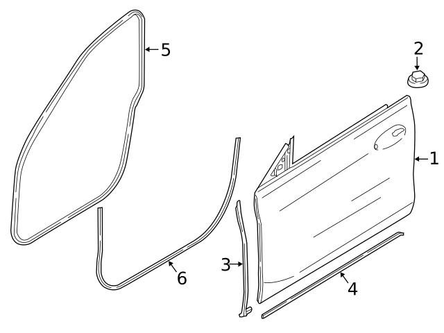 Genuine BMW 51767392339 Door Shell Seal; Left - BMW
