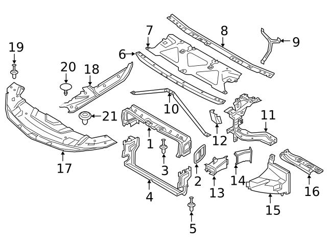 Genuine BMW 51767475290 Radiator Support Access Cover; Right - BMW