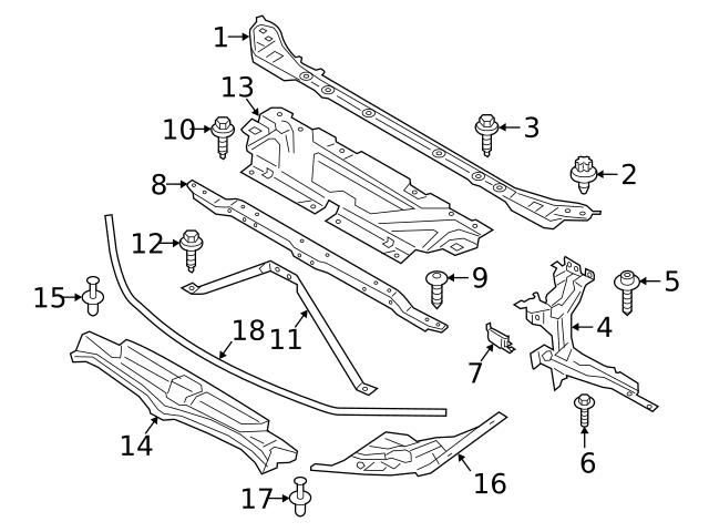 Genuine BMW 51767499927 Radiator Support Access Cover; Left - BMW