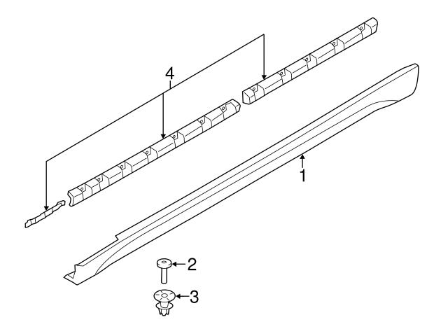 Genuine BMW 51772993563 Rocker Panel Molding Nut; Left - BMW