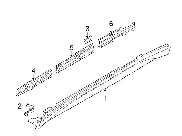 Genuine BMW 51777332330 Rocker Panel Molding Bracket; Front Right - BMW