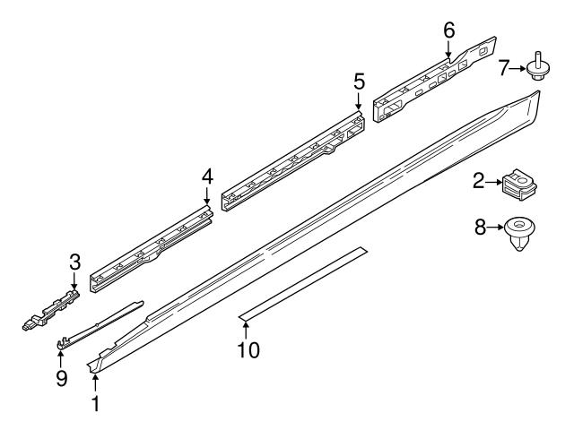 Genuine BMW 51777357133 Rocker Panel Molding Bracket; Left - BMW