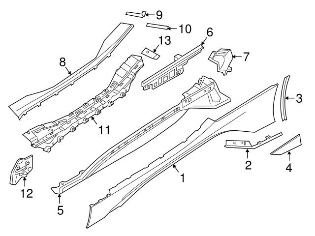 Genuine BMW 51777435811 Door Sill Plate; Left - BMW | 51777372017 ...