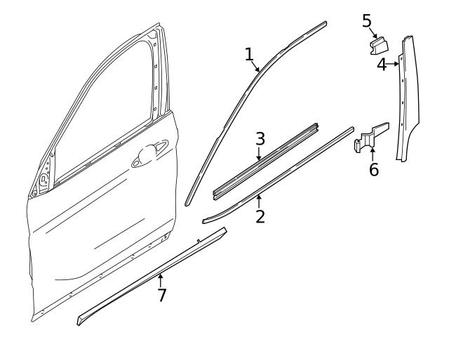 Genuine BMW 51778089921 Door Molding; Left - BMW