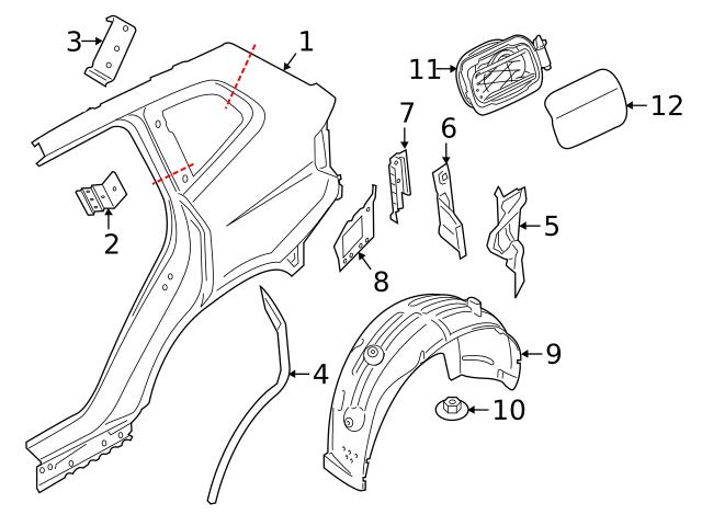 Genuine BMW 51917441609 Fuel Filler Door - BMW