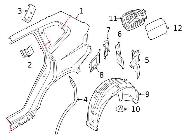 Genuine BMW 51917441611 Fuel Filler Door - BMW