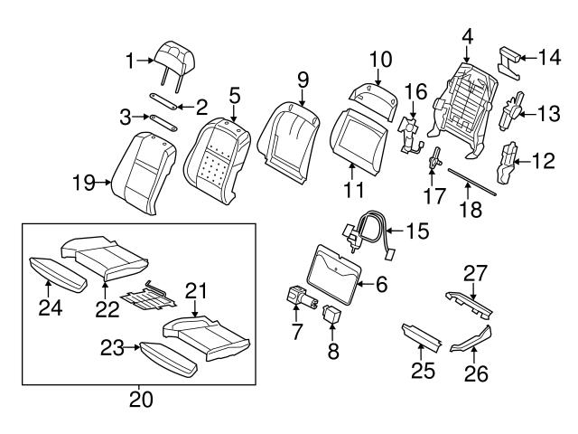 Genuine BMW 52107161894 Seat Cushion Pad; Left - BMW