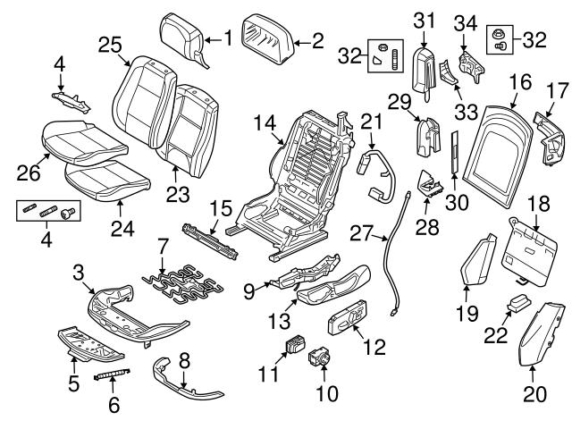 Genuine BMW 52107244119 Seat Cushion Pad; Front Right - BMW