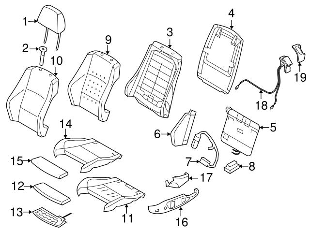 Genuine BMW 52107259371 Headrest; Front Left - BMW | 52107222537
