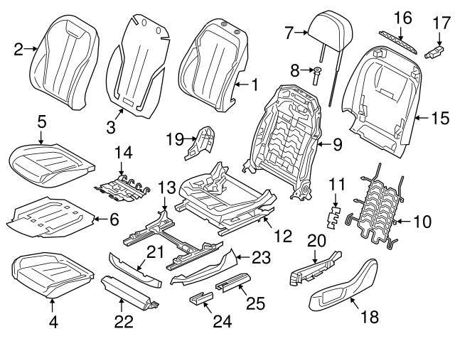 Genuine BMW 52107299674 Seat Cushion Spring; Left Front, Right Front - BMW