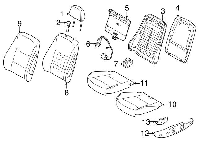 Genuine BMW 52107344893 Seat Cushion Pad; Right - BMW