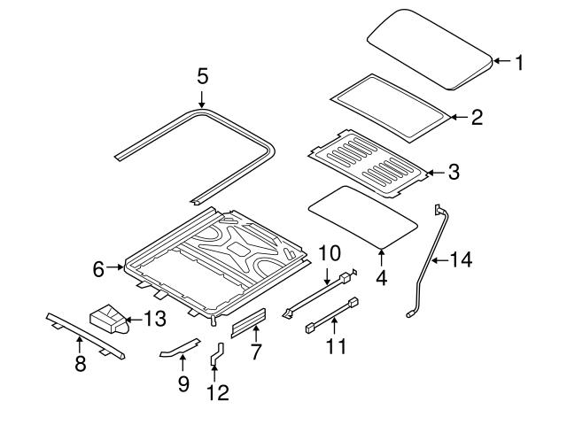Genuine BMW 54107176208 Sunroof Frame Seal; Right - BMW