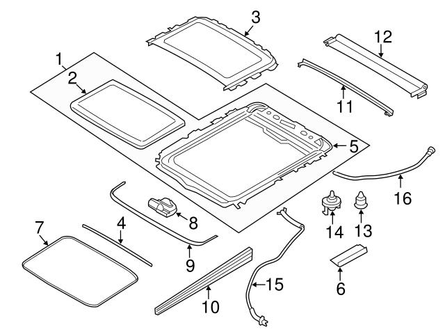 Genuine BMW 54107239235 Sunroof Frame Seal; Left - BMW