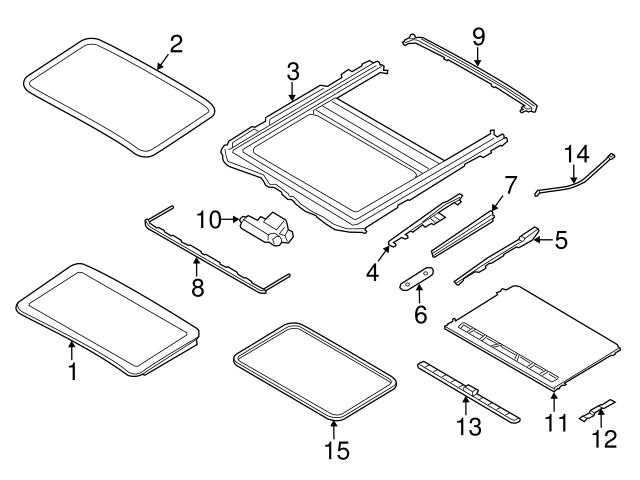 Genuine BMW 54107313922 Sunroof Opening Trim; Left, Right - BMW