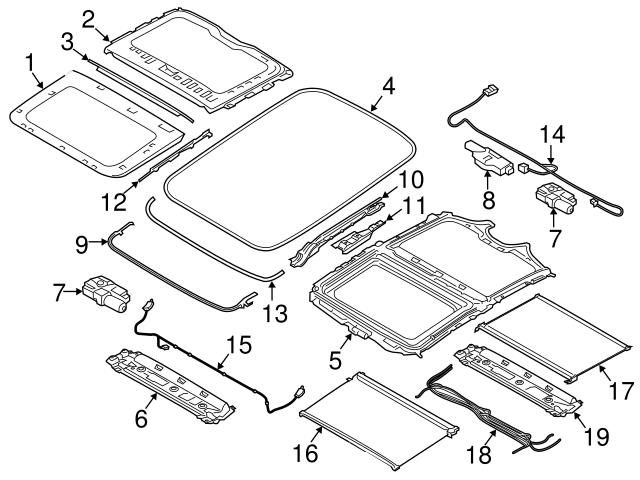 Genuine BMW 54107409182 Sunroof Cover; Front - BMW