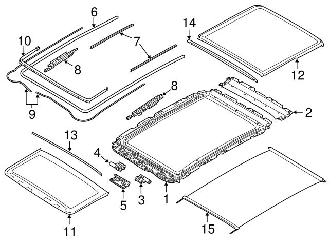 Genuine BMW 54107493159 Sunroof Glass Seal; Inner - BMW