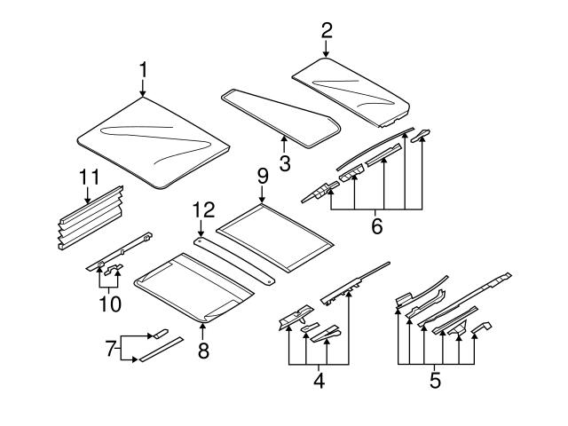 Genuine BMW 54137199480 Sunroof Cover; Front - BMW | 54137160020