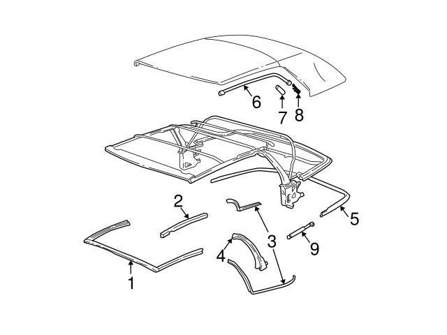 Genuine BMW 54318263823 Convertible Top Frame Guide; Left - BMW