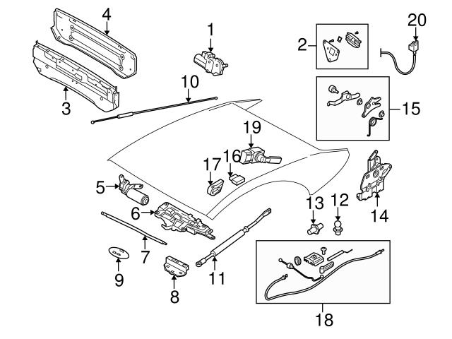 Genuine BMW 54347152560 Convertible Top Cable; Left, Right - BMW