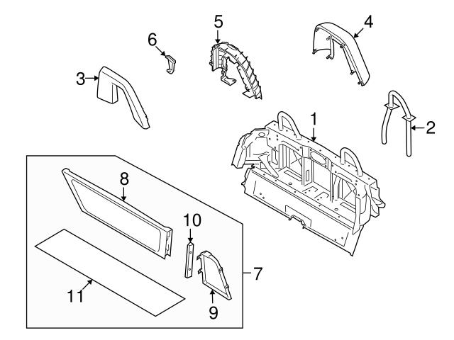 Genuine BMW 54347200803 Radiator Support Air Deflector; Left Outer - BMW