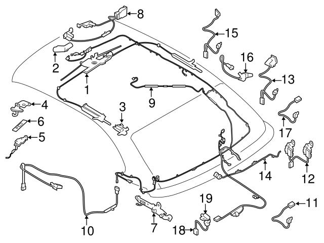 Genuine BMW 54377183321 Convertible Top Wiring Harness - BMW | 54377148155